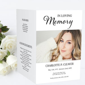 Editable Funeral Program Template for Woman Obituary Template to Honor ...