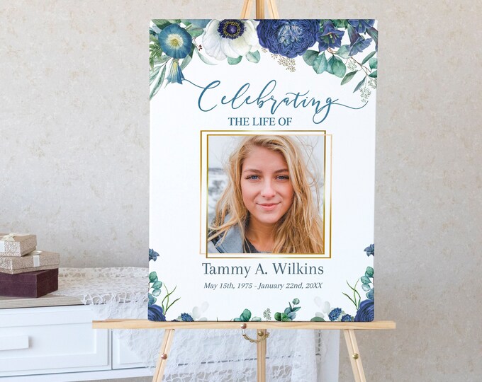 DIY Memorial Poster 24" X 36" | Funeral Poster Template | Memorial ...