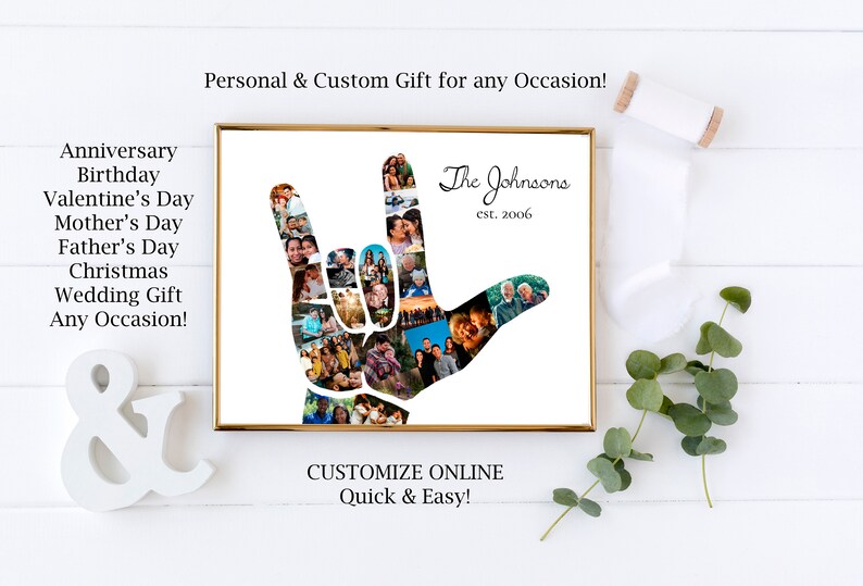 Custom Photo Collage | Custom ILY Photo Collage | Valentine's Day Gift ...