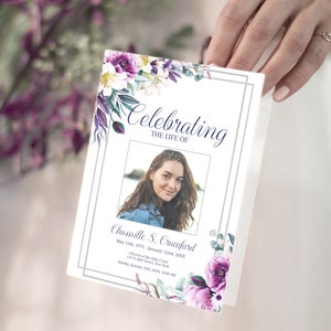 Purple Floral Funeral Bundle | Purple Floral Celebration of Life ...