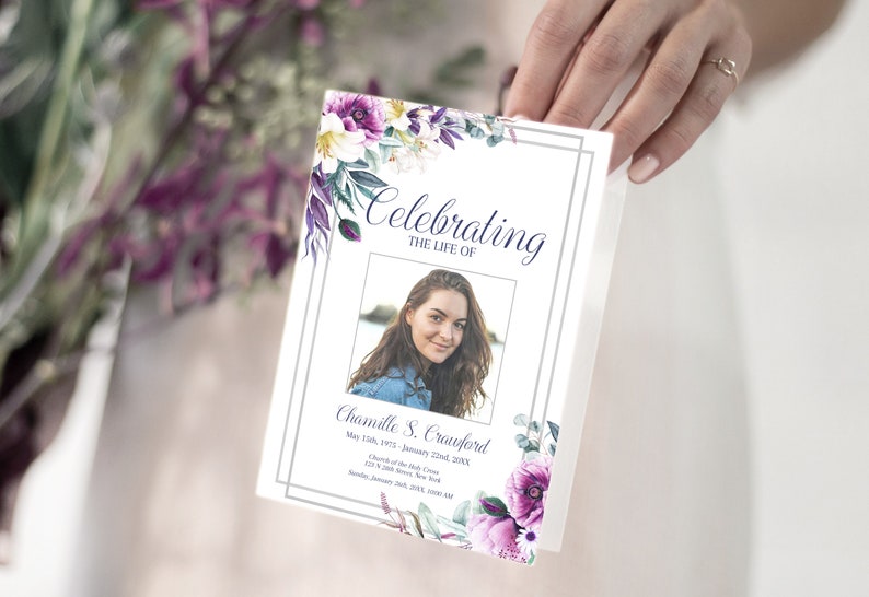 Purple Floral Funeral Bundle | Purple Floral Celebration of Life ...