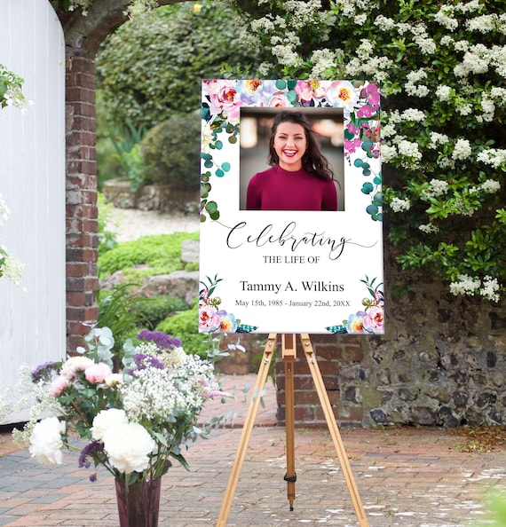 Flora Funeral Poster Memorial Poster Floral Celebration | Etsy