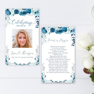 Blue Roses Funeral Bundle Celebration of Life Templates Floral Funeral ...