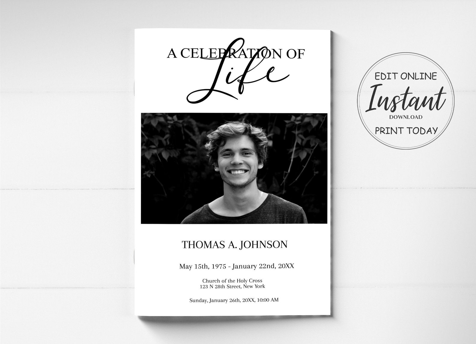 11 X 17 Inch Funeral Program Template Tabloid Funeral - Etsy