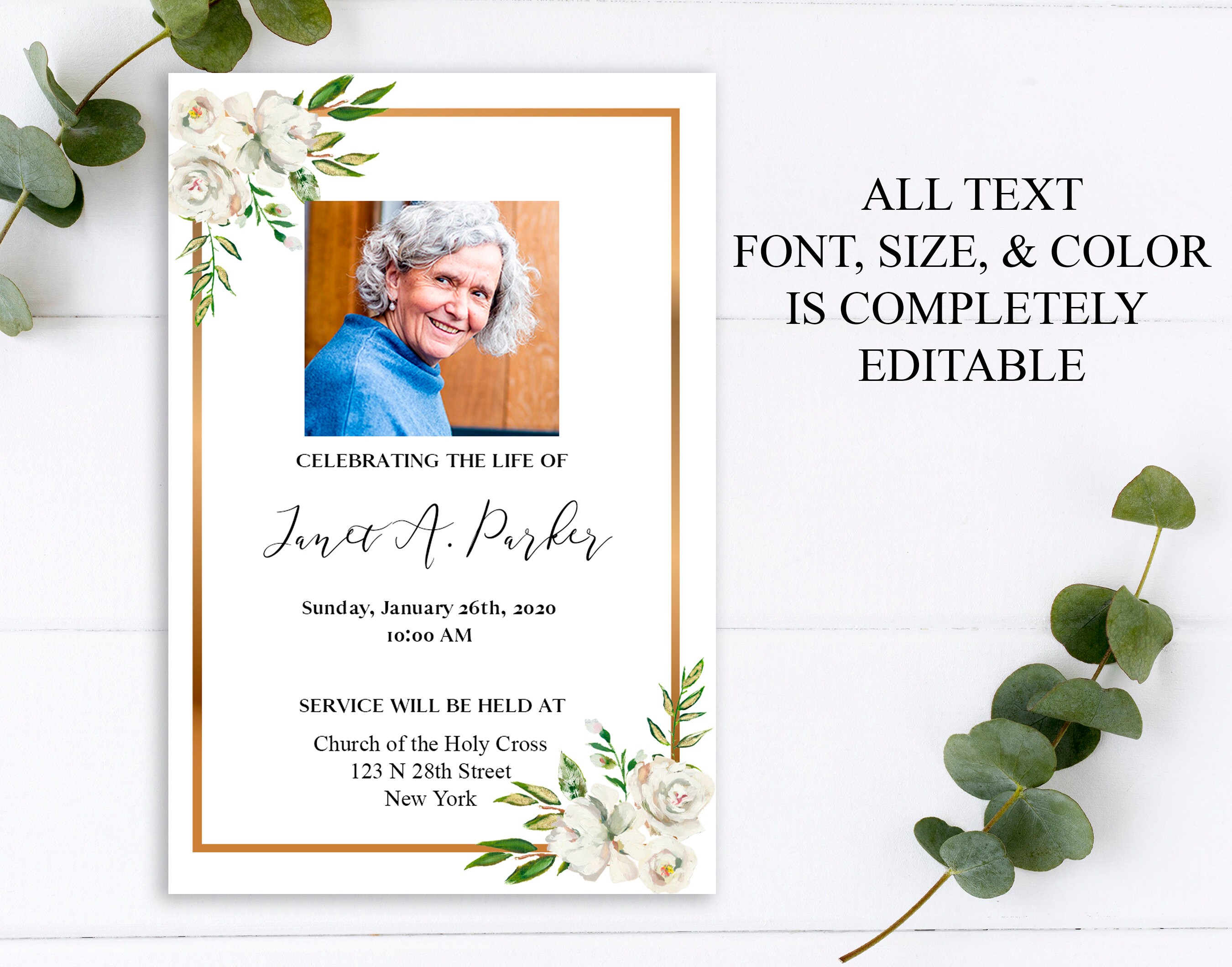 Funeral Announcement Template for Woman Obituary Template to | Etsy