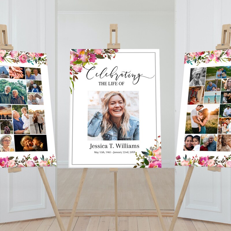 Funeral Photo Collage Sign - Etsy