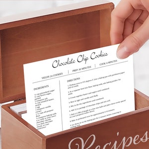 Editable Recipe Card Template | Minimal White Recipe Card | Recipe Book ...