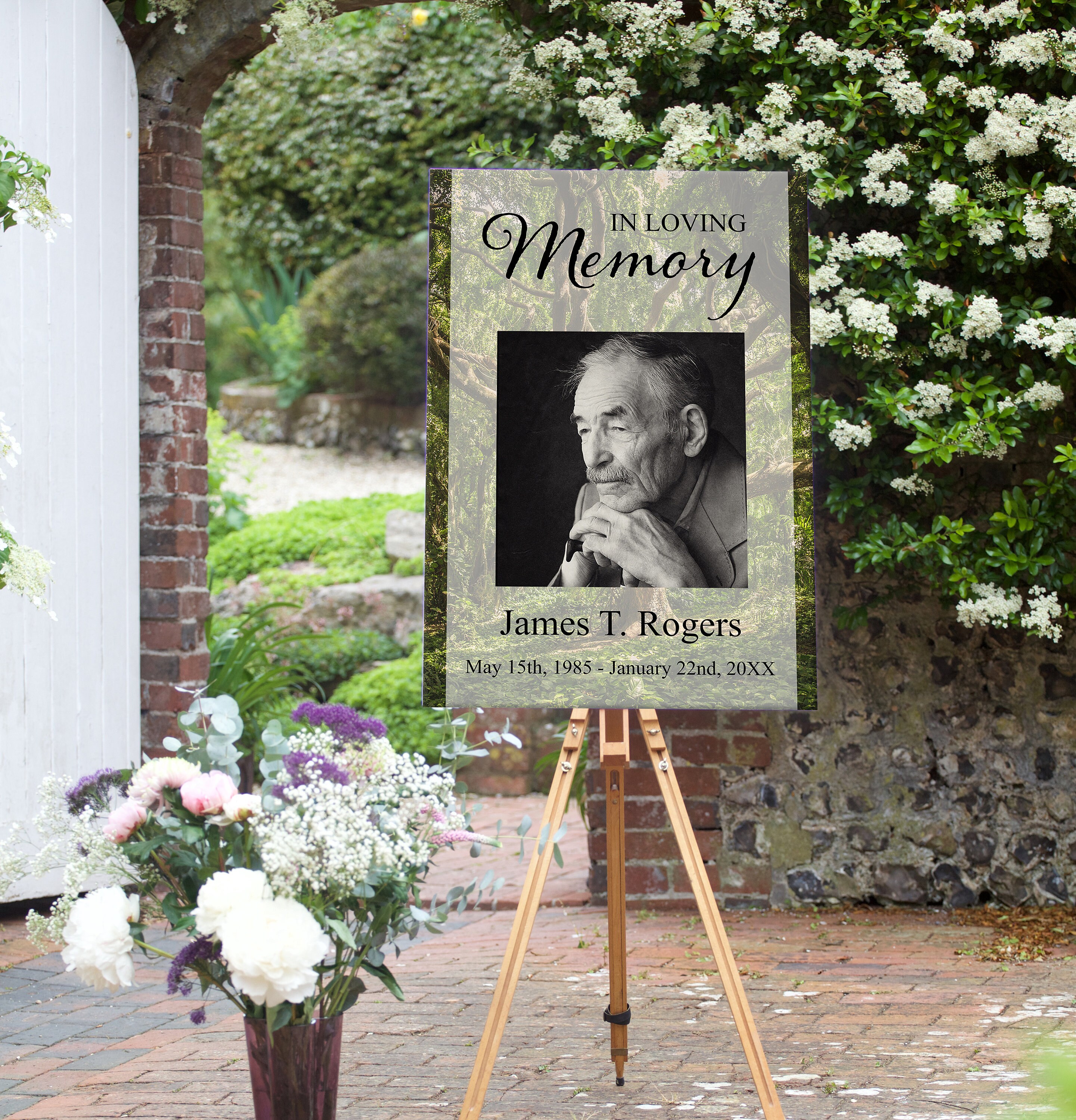 Green Forest Funeral Poster | Celebration of Life Sign | Memorial ...