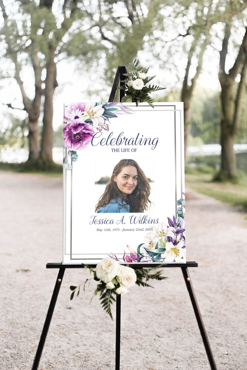 Purple Floral Funeral Bundle | Purple Floral Celebration of Life ...