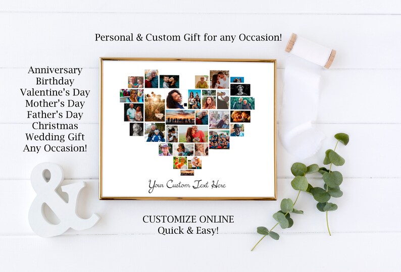 Heart Photo Collage | Valentines Day Gift Ideas | Anniversary Gift ...