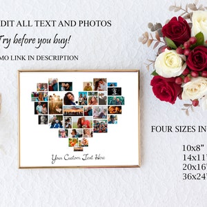Heart Photo Collage | Valentines Day Gift Ideas | Anniversary Gift ...