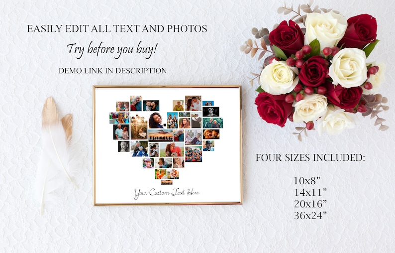 Heart Photo Collage | Valentines Day Gift Ideas | Anniversary Gift ...
