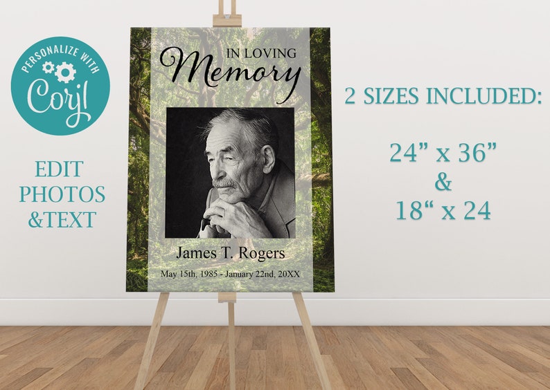 Green Forest Funeral Poster Celebration of Life Sign - Etsy