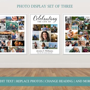 Funeral Poster Photo Display Collage | Memorial Poster for Funeral ...