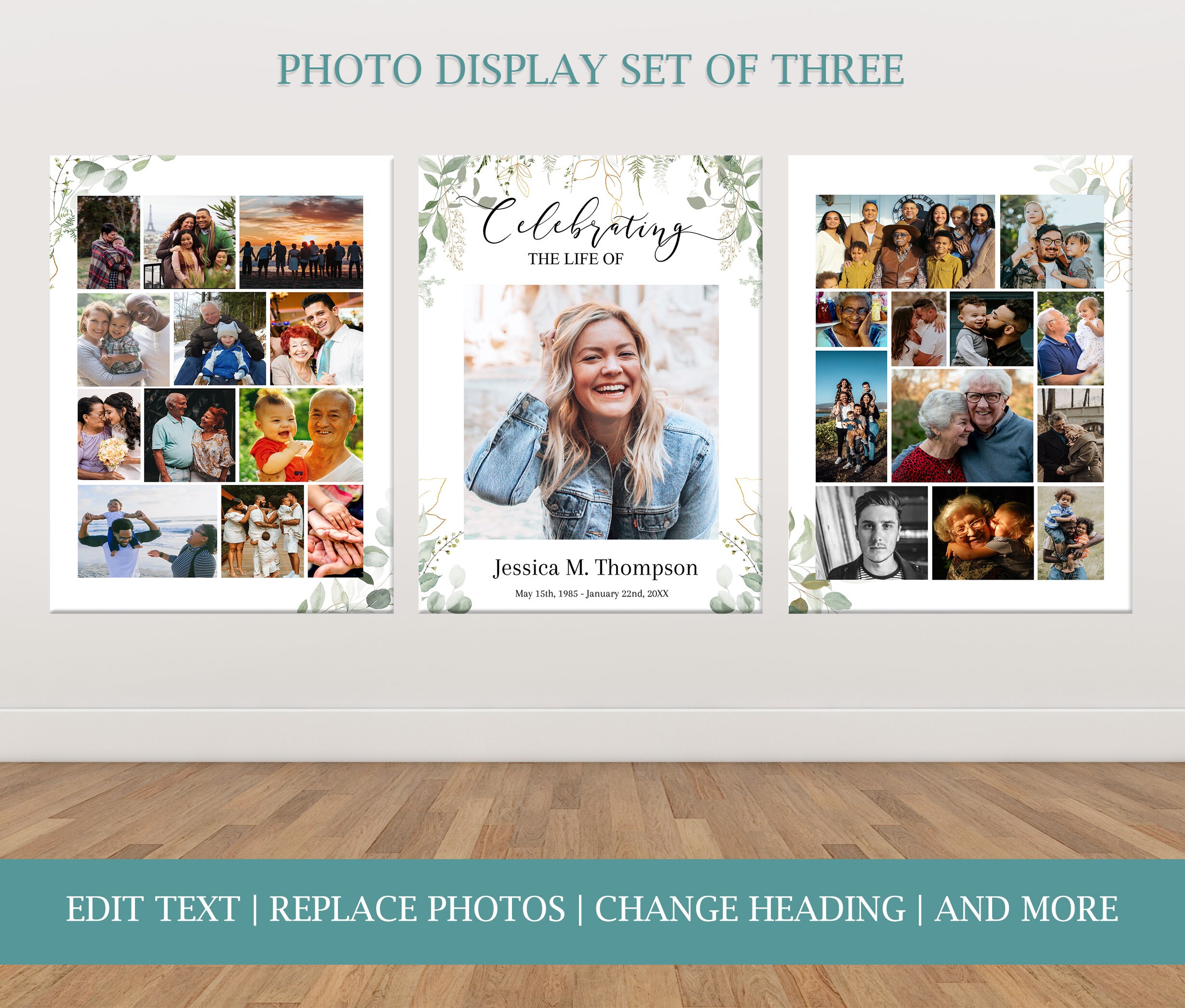 Funeral Poster Photo Display Collage Memorial Poster for - Etsy
