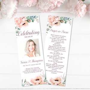 Pink Roses Funeral Bundle | Pink Floral Celebration of Life Templates ...