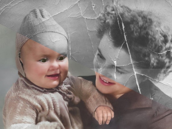Old Damaged Photographs Of Babies