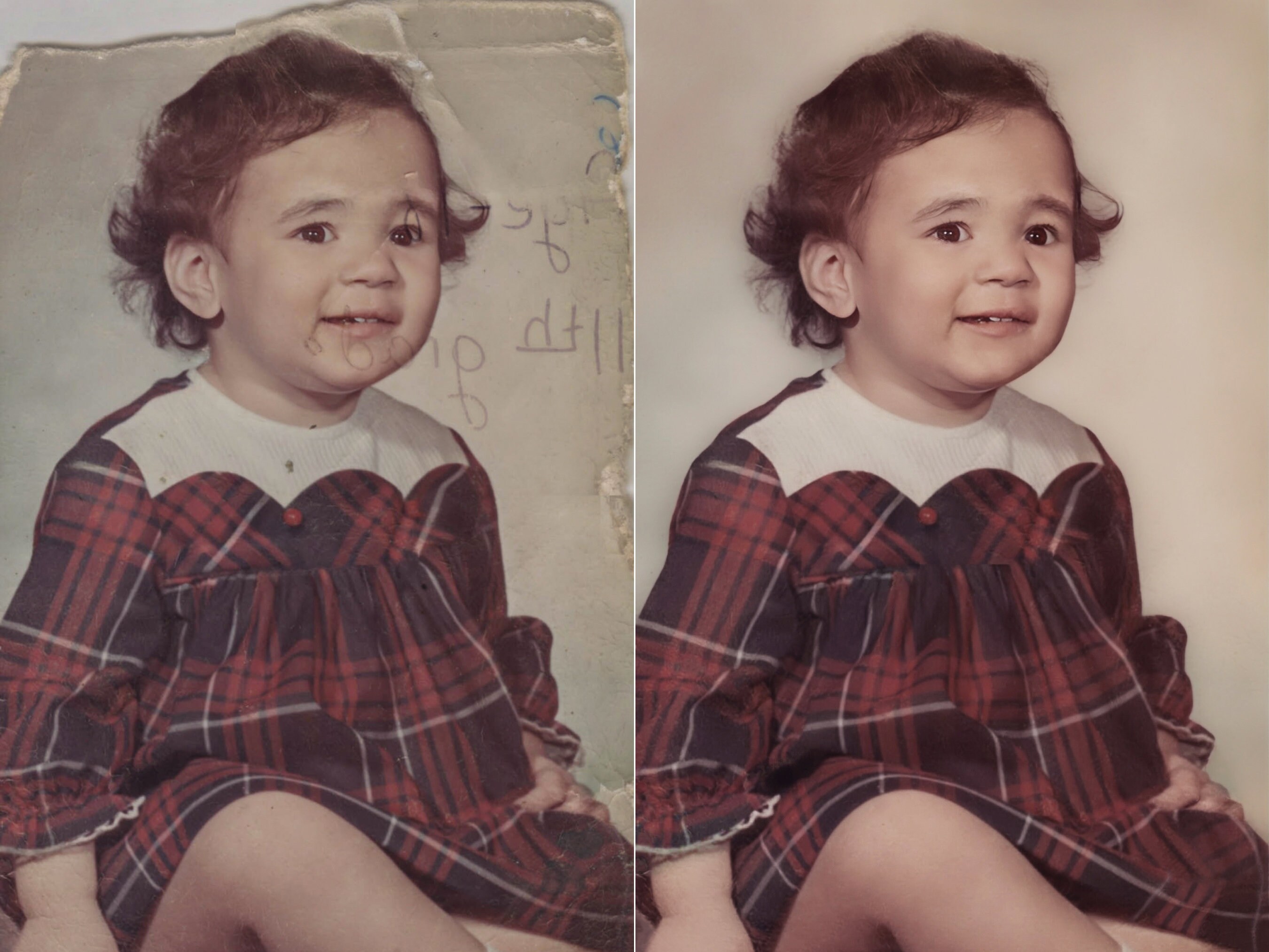 Old Damaged Photographs Of Babies
