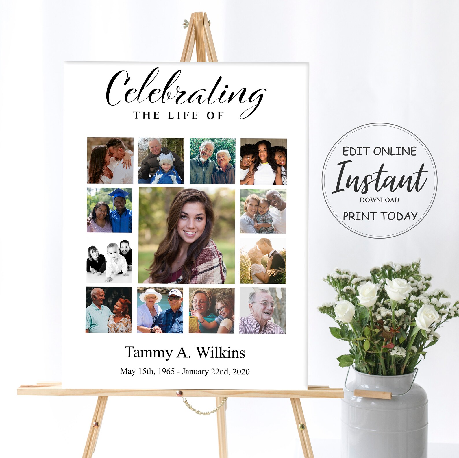 Funeral Poster Photo Display Set | Memorial Poster for Funeral | Photo ...
