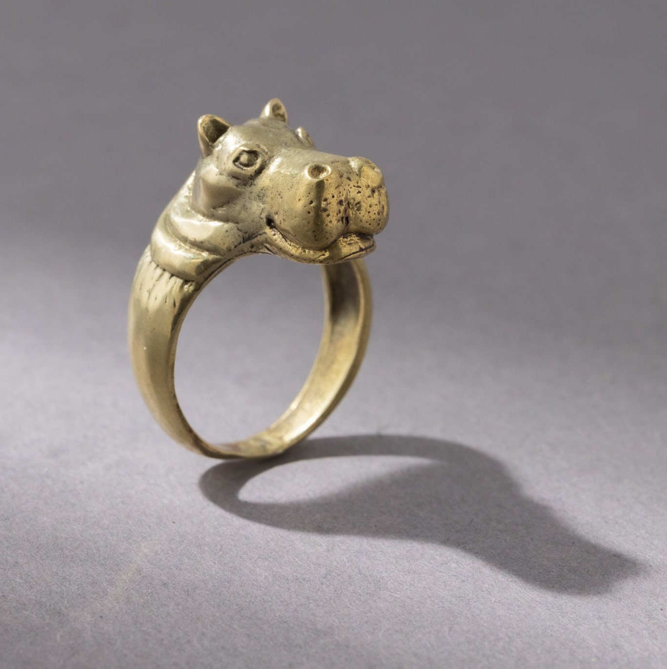 Hippo Ring Gold Handmade - Etsy UK