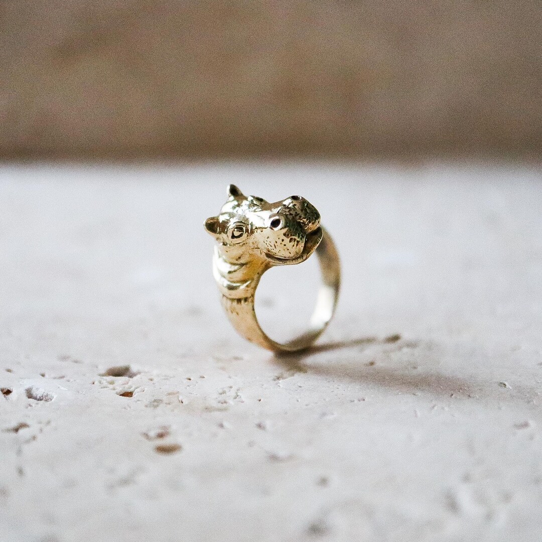 Hippo Ring Gold Handmade - Etsy UK