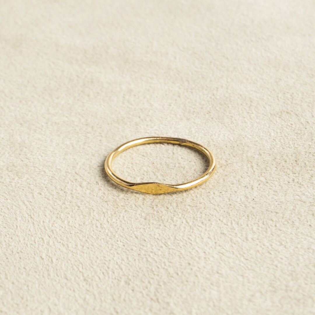 Fine Small Gold Signet Ring Handmade - Etsy