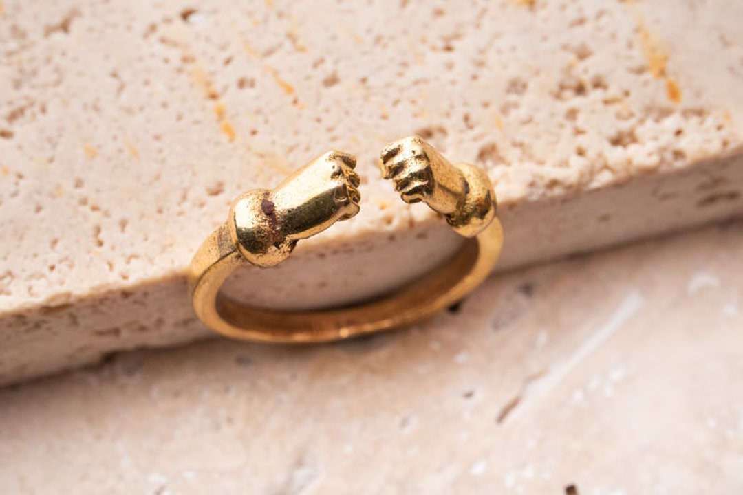 Faust Ring gold fist bump handgemacht - Etsy.de
