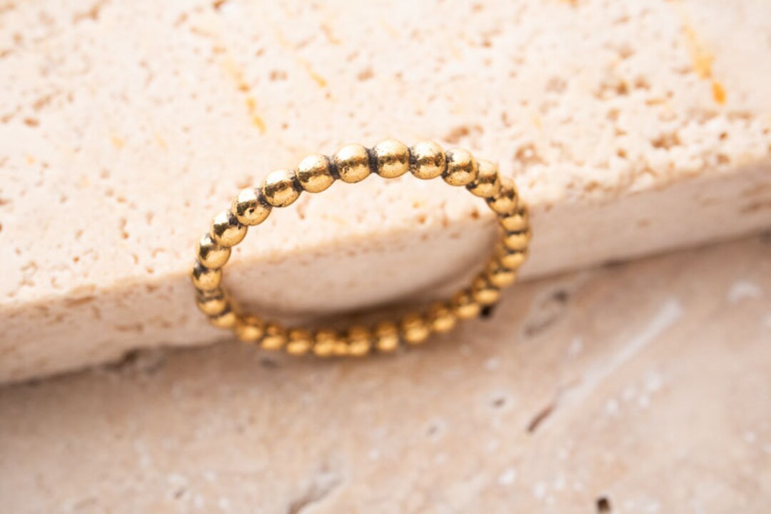Brass Ball Ring in Gold – Handmade Ring With Ball Design - Etsy