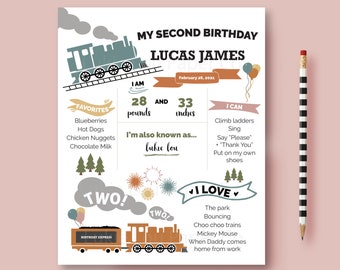 Birthday Train Poster - Etsy