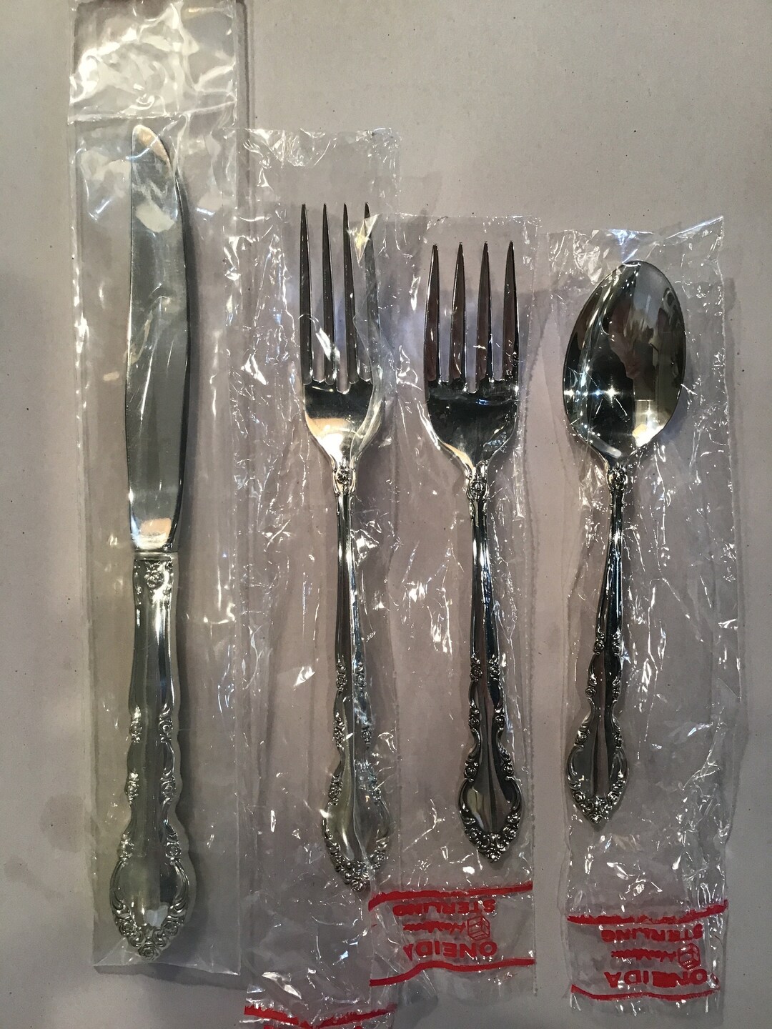 Sterling Silver Four Piece Place Setting Oneida Grandeur - Etsy