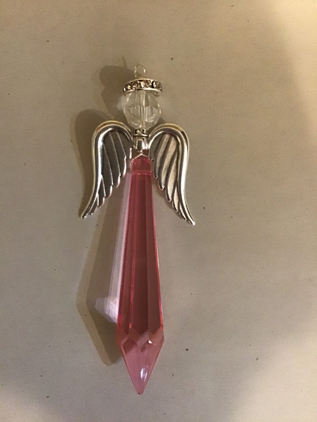 Silverplate and Crystal Chandalier Prism Christmas Angel Ornament ...