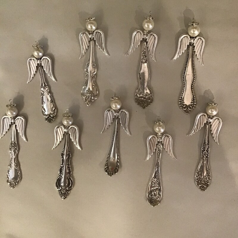 Silverware Angel Pendant - Etsy