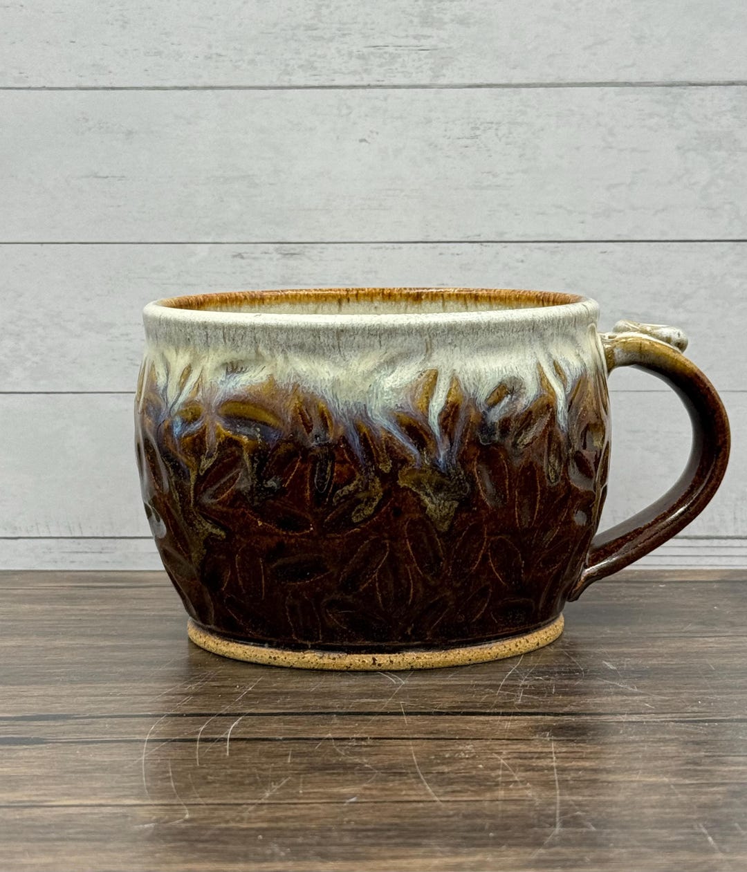 Handmade Wheel Thrown Stoneware Pottery Soup Bowl With Drippy Glaze ...