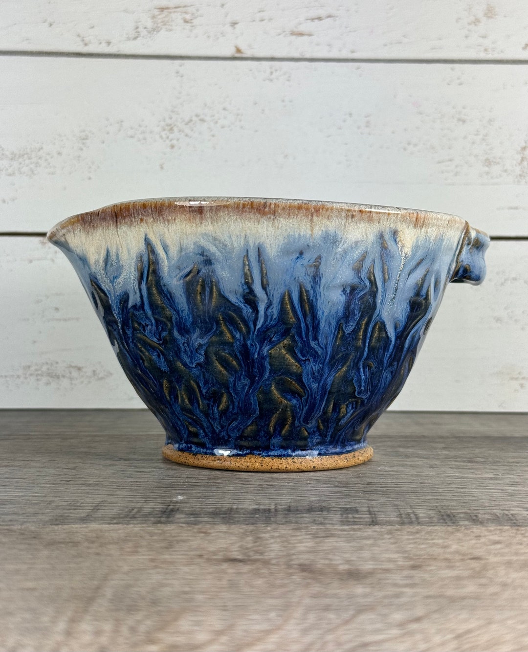 Medium Batter Bowl Ceramic , Pottery Mixing Bowl ,3 3/4x 7 Stoneware ...