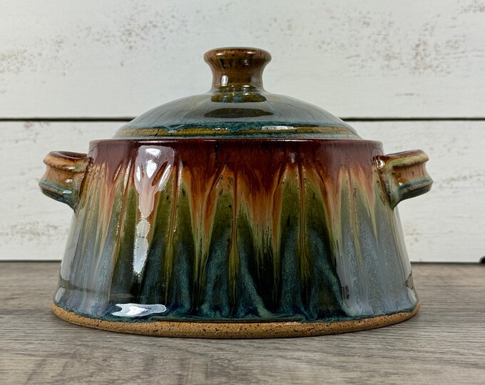 Handmade Pottery Casserole With Lid, Cookie Jar, Storage Canister ...