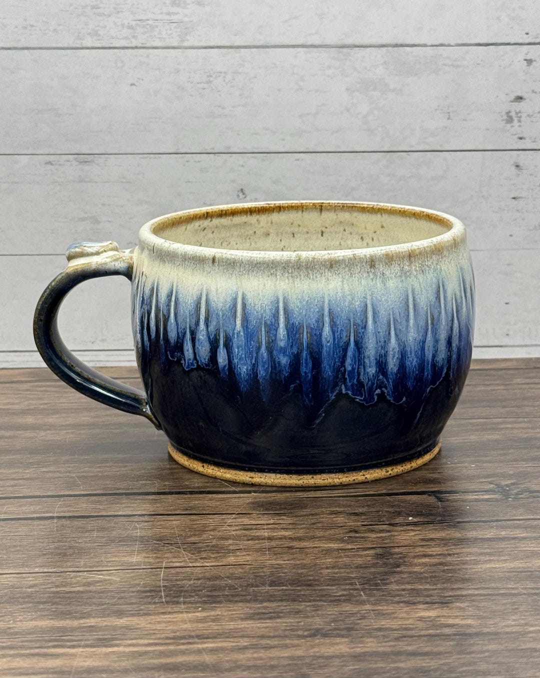 Handmade Wheel Thrown Stoneware Pottery Soup Bowl With Drippy Glaze ...