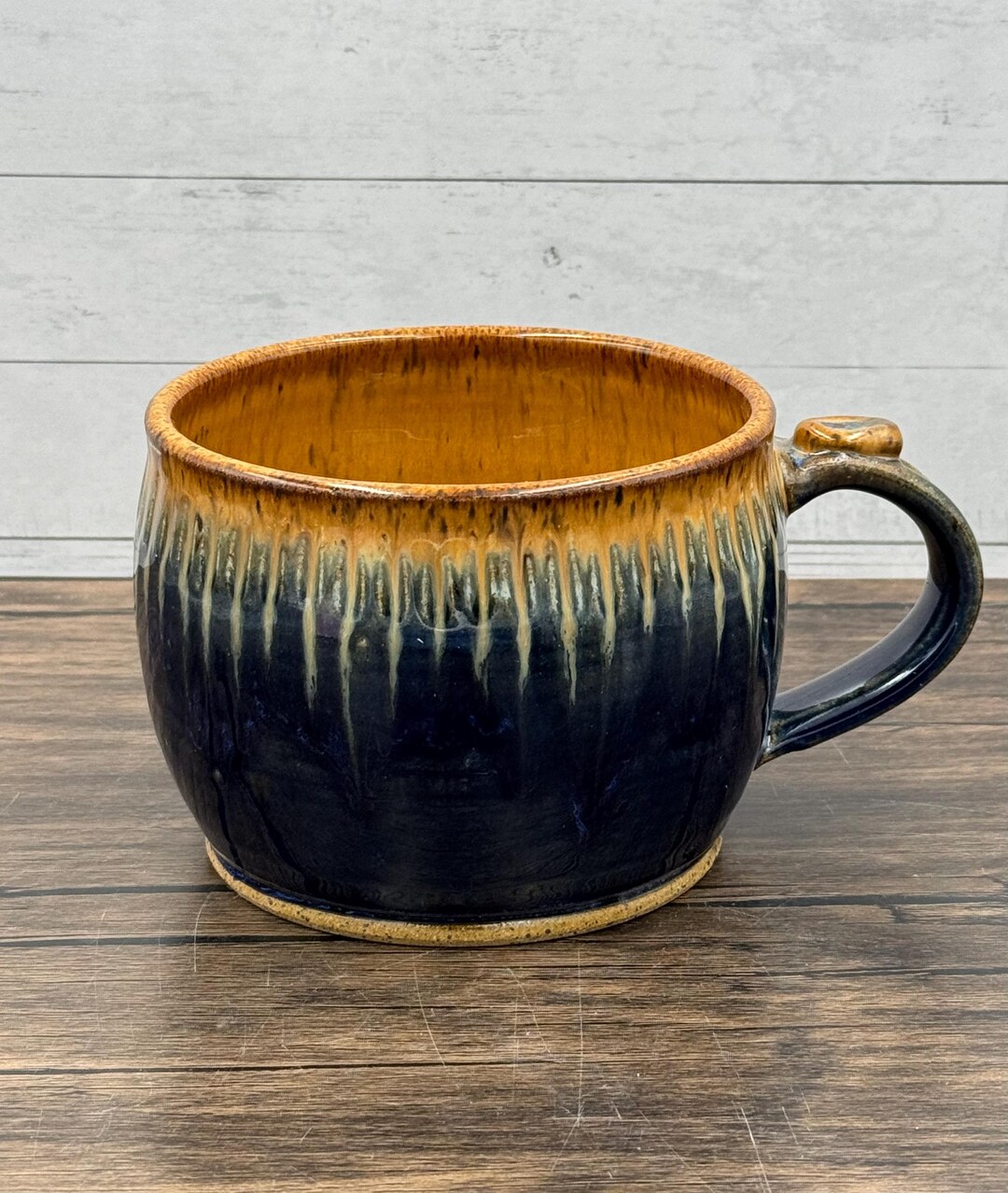 Handmade Wheel Thrown Stoneware Pottery Soup Bowl With Drippy Glaze ...