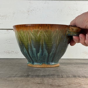 Medium Batter Bowl Ceramic , Pottery Mixing Bowl ,3 3/4x 7 Stoneware ...