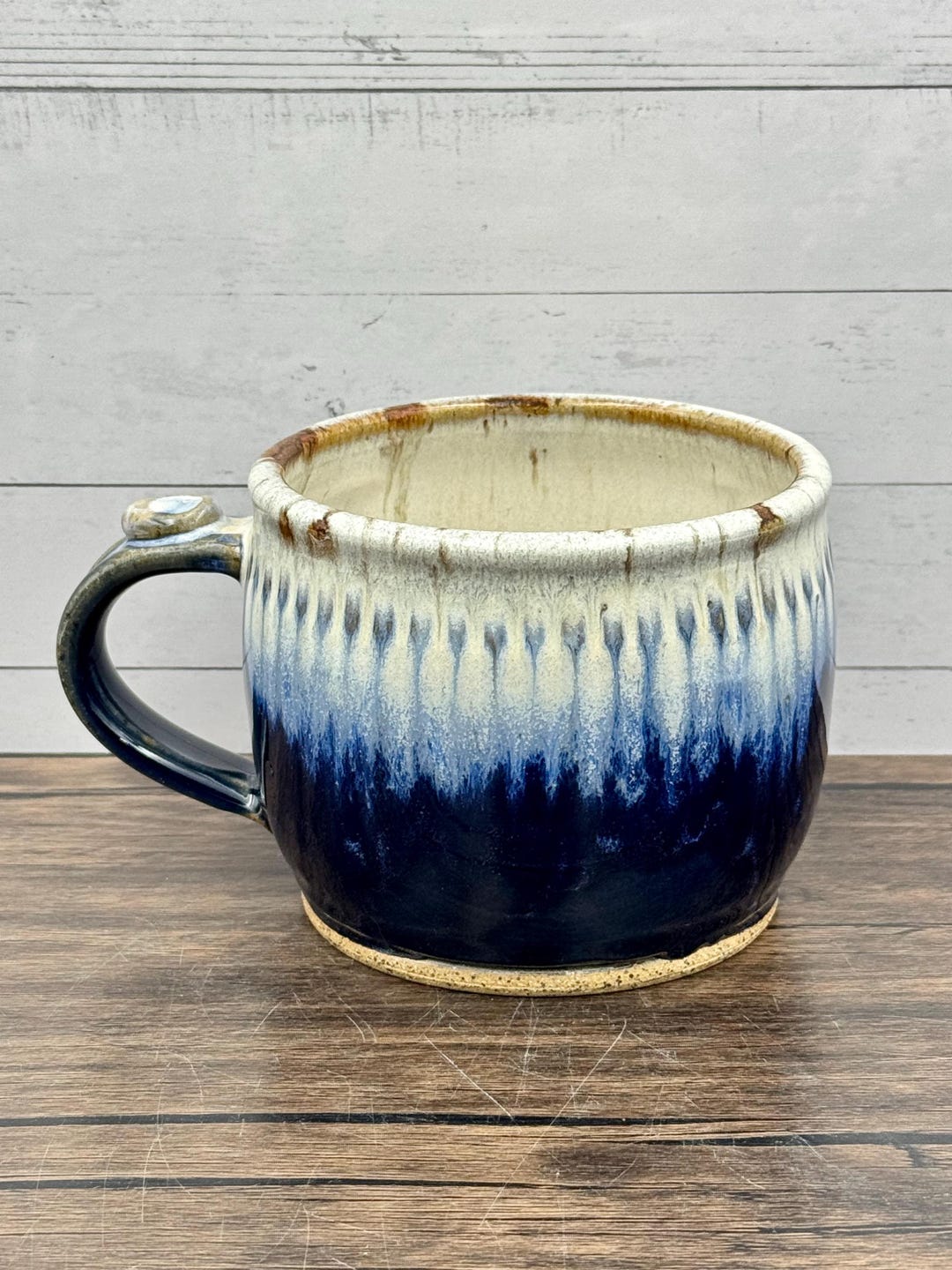 Handmade Wheel Thrown Stoneware Pottery Soup Bowl With Drippy Glaze ...