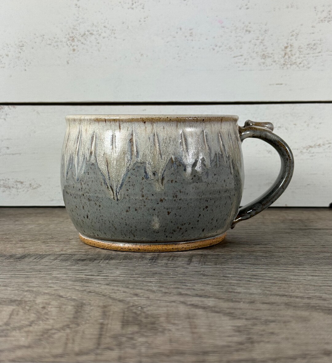 Handmade Wheel Thrown Stoneware Pottery Soup Bowl With Drippy Glaze ...