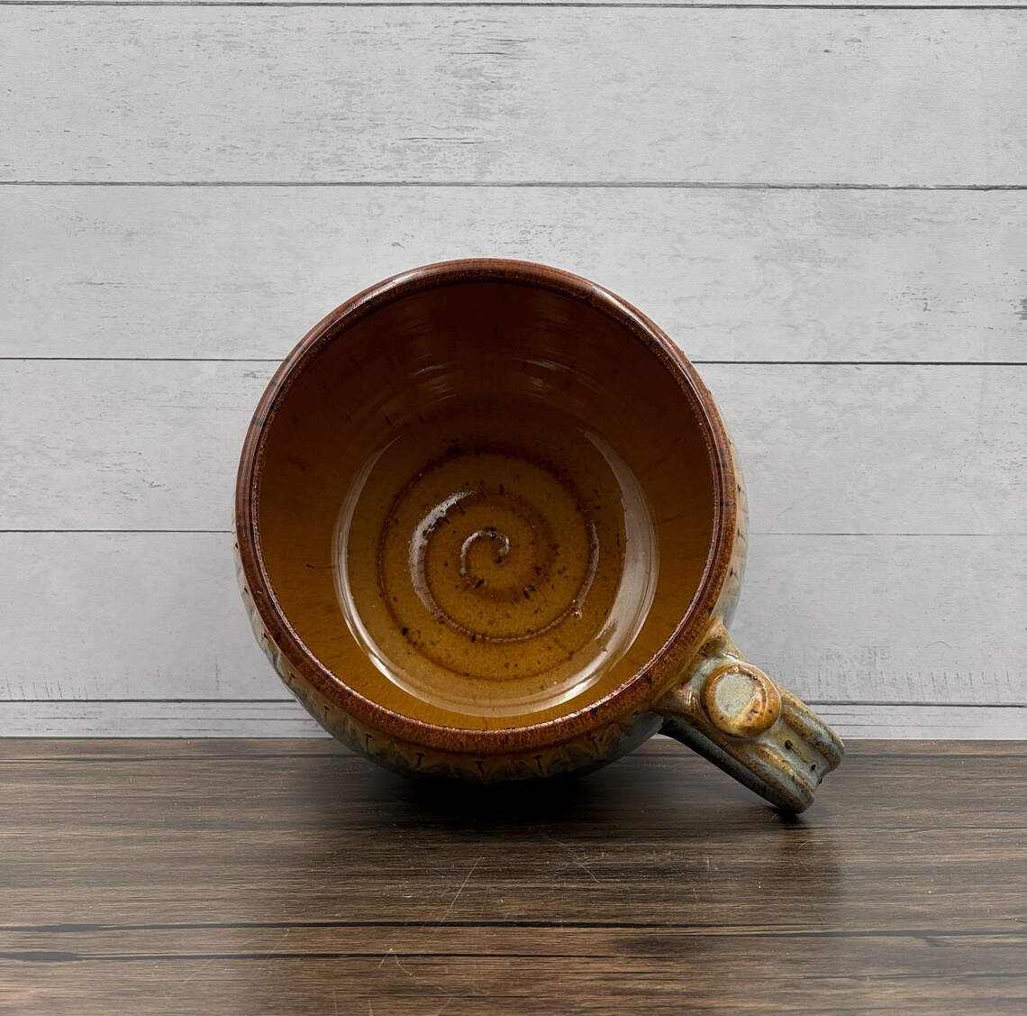Handmade Wheel Thrown Stoneware Pottery Soup Bowl With Drippy Glaze ...