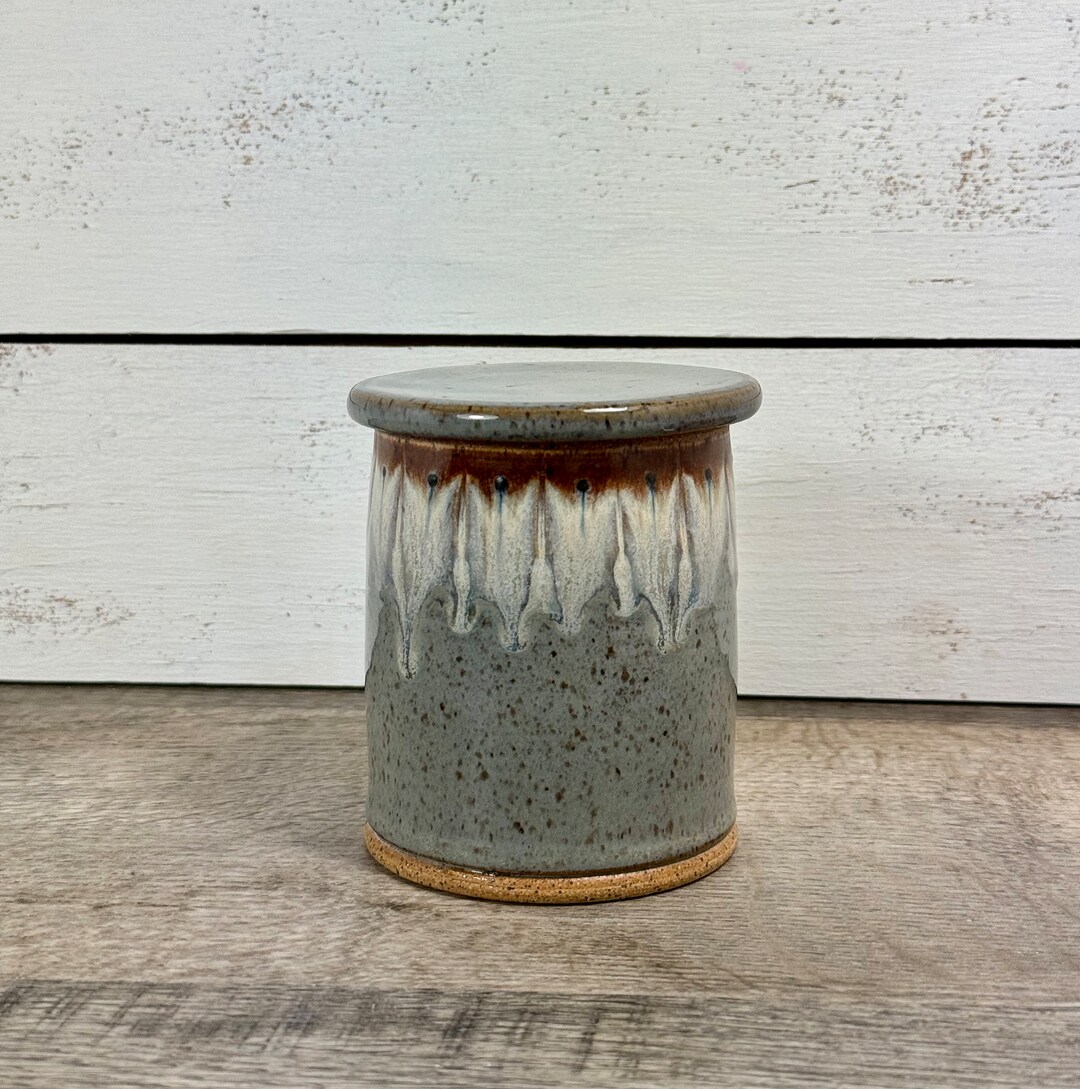 Handmade French Butter Crock, Wheel Thrown Stoneware Pottery, Pottery ...