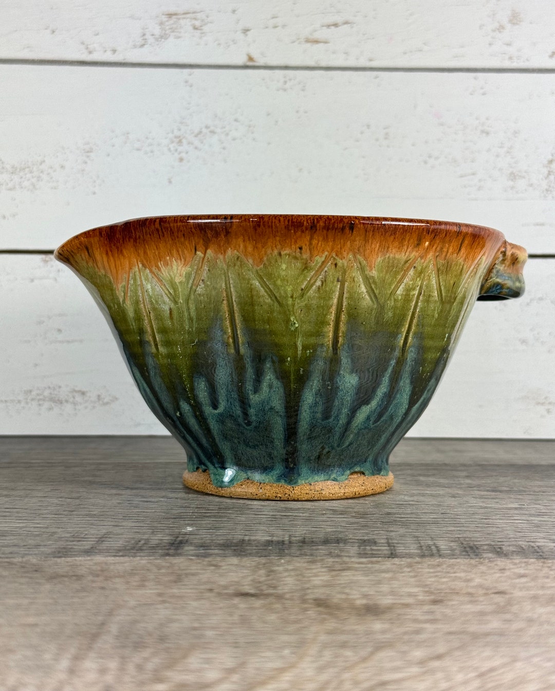 Medium Batter Bowl Ceramic , Pottery Mixing Bowl ,3 3/4x 7 Stoneware ...