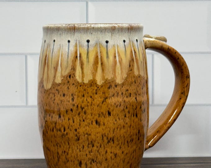 Handmade Coffee Mug, Wheel Thrown Stoneware, Tea Cup, Carved Design ...
