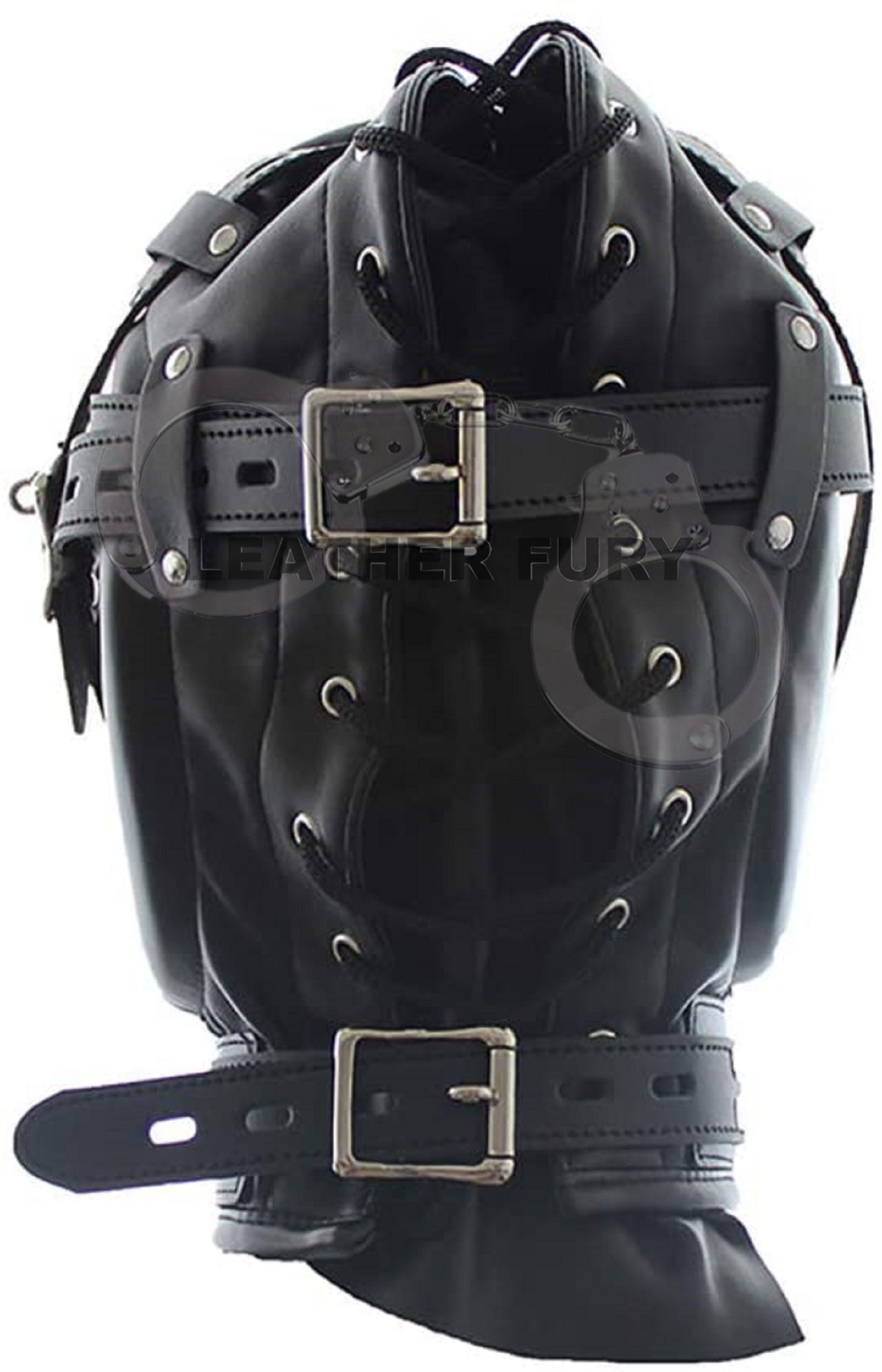 Unisex Full Black Soft Leather Gimp Hood Bondage Bdsm Mask Etsy