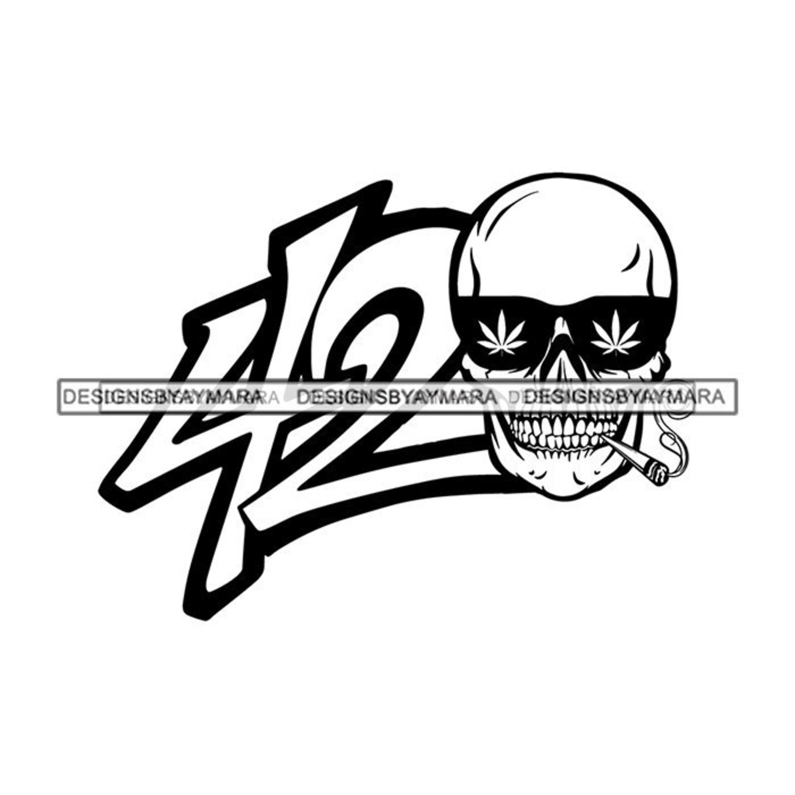 420 Skull Smoking Cigar Fresh Logo Leaf High Life Head Grass | Etsy