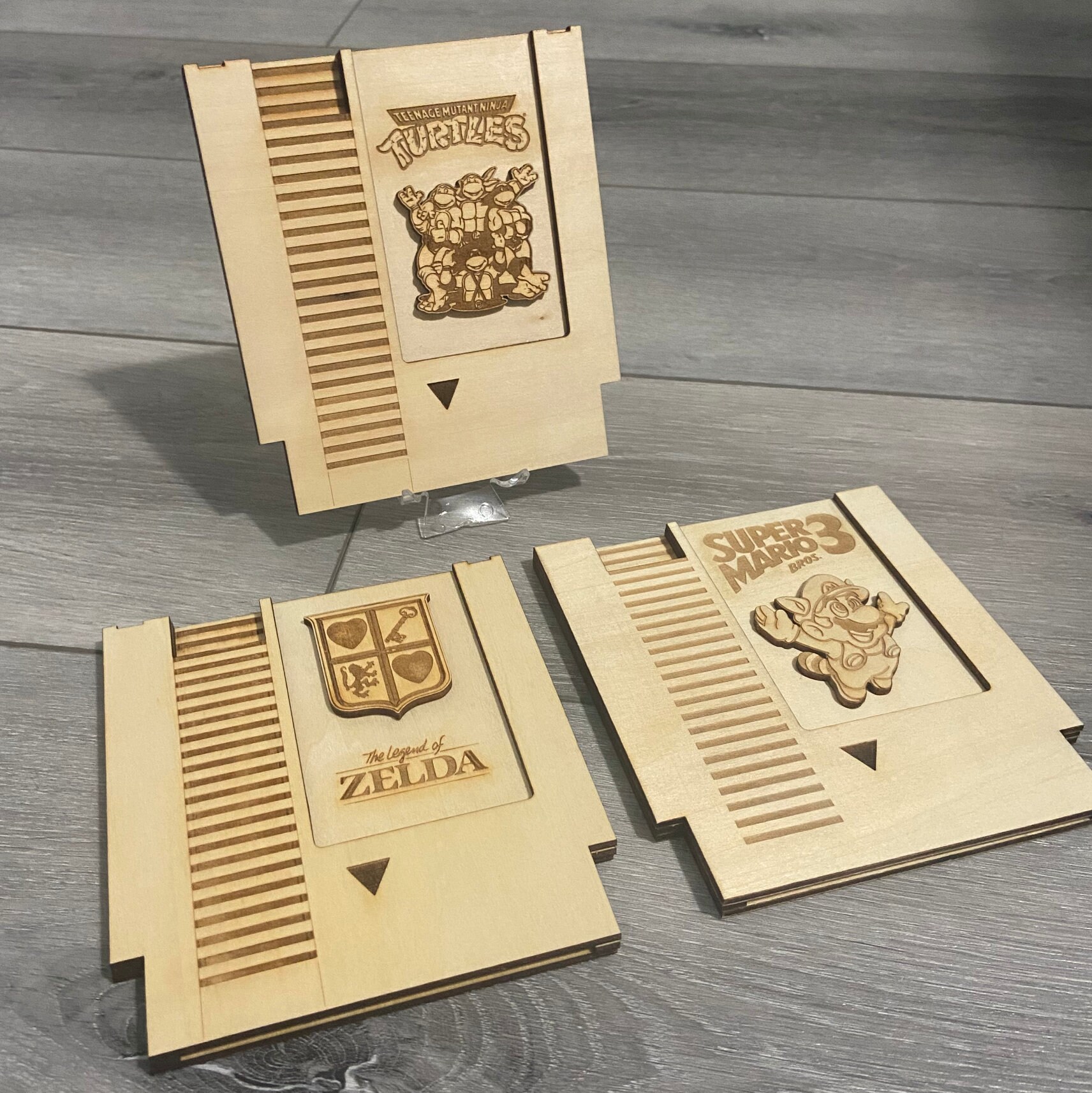 3 CARTRIDGES!!! Retro Custom Wooden NES Game Cartridges - Collectable ...
