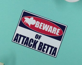 Beware of Fish Sign - Etsy