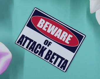 Beware of Fish Sign - Etsy