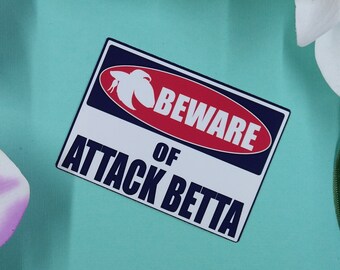 Beware of Fish Sign - Etsy